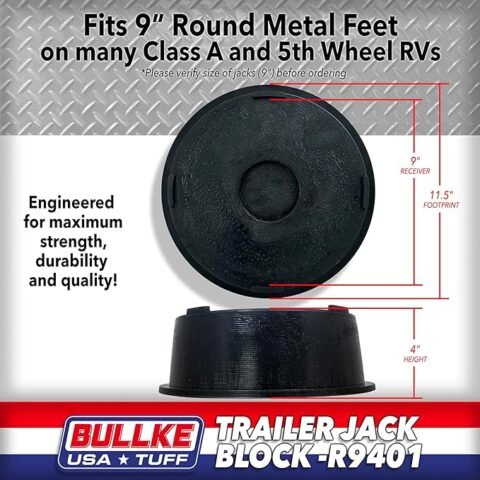 Round Trailer Jack Block Stand (USA Made Strongest on Market) Tested to ...